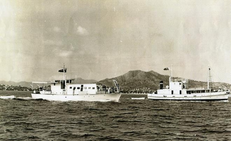 Government steamer 'Otto' and steamer tug 'Beaver' in Townsville ...