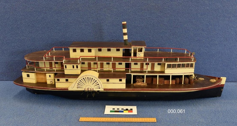 Model of paddle steamer Gem; Maarten van Ryswyk; 1977; 000.061 | eHive