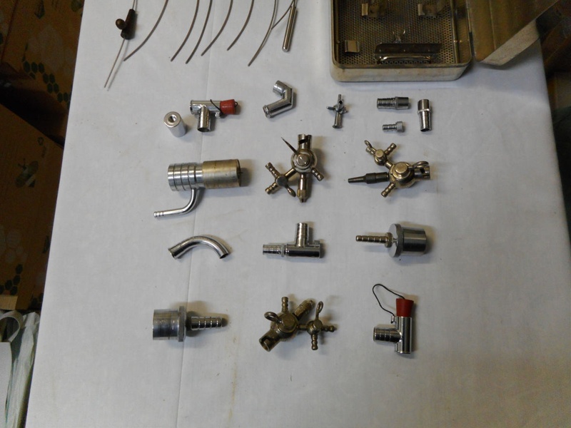 Metal Box, containing perforated steriliser tray and numerous ...