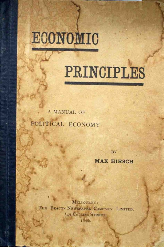 Economic Principles; HIRSCH, Max; C0506008043 | eHive