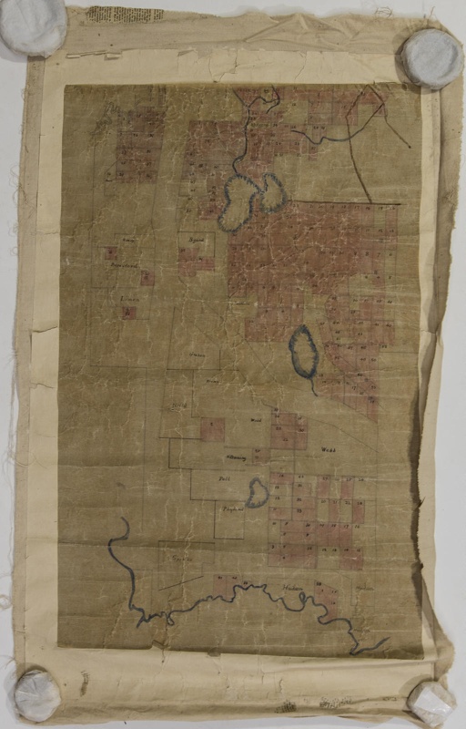 Map of Yanga Lake and Yanga with Newspaper Fragment; Circa 1890; 2018. ...