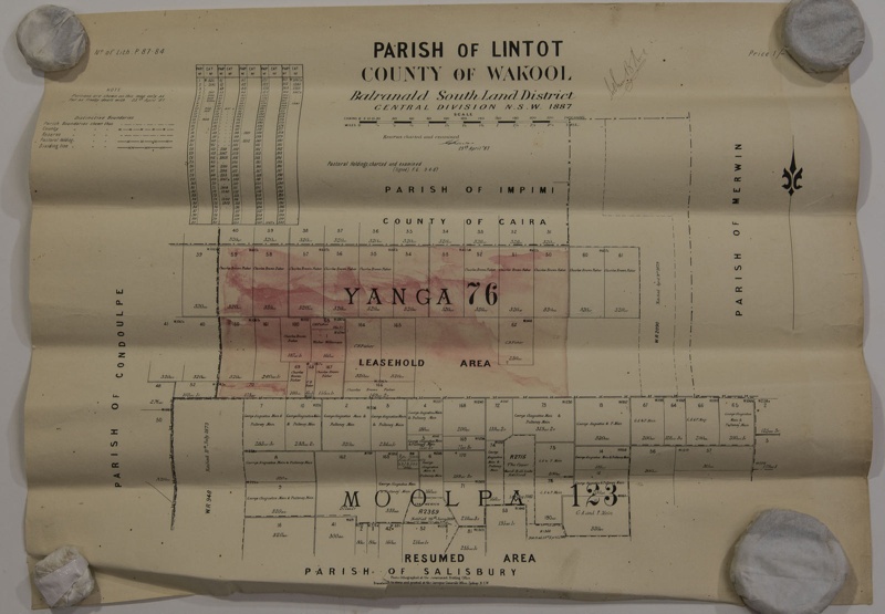 Pastoral Holdings Map 1987 of the Parish of Lintot, County of Wakool ...