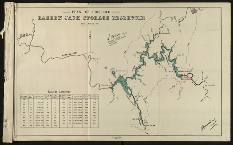 Plan of proposed Barren Jack Storage Reservoir ; Photolithographed by W ...
