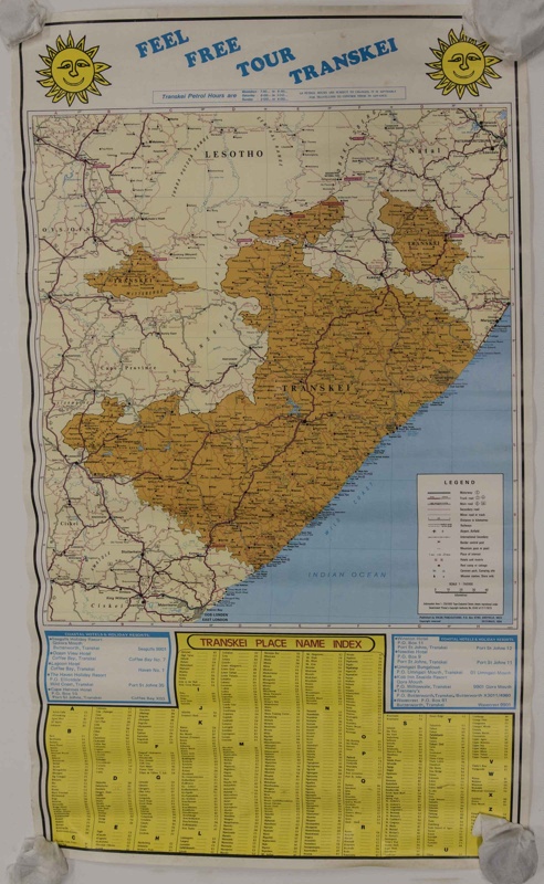 Poster Tourism Map of Transkei, East African Coast; Circa 1970s; 2018. ...