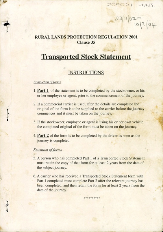 Yanga Station Transported Stock Statements_23rd Nov 2002 to 10th Sept ...