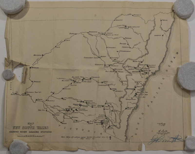 Map of NSW Showing River Gauging Stations; Unknown; 2018.1028 | eHive