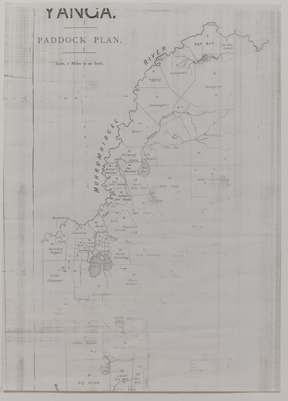 Photocopied Map of Yanga Paddock Plan; Circa 1990s; 2018.901 | eHive