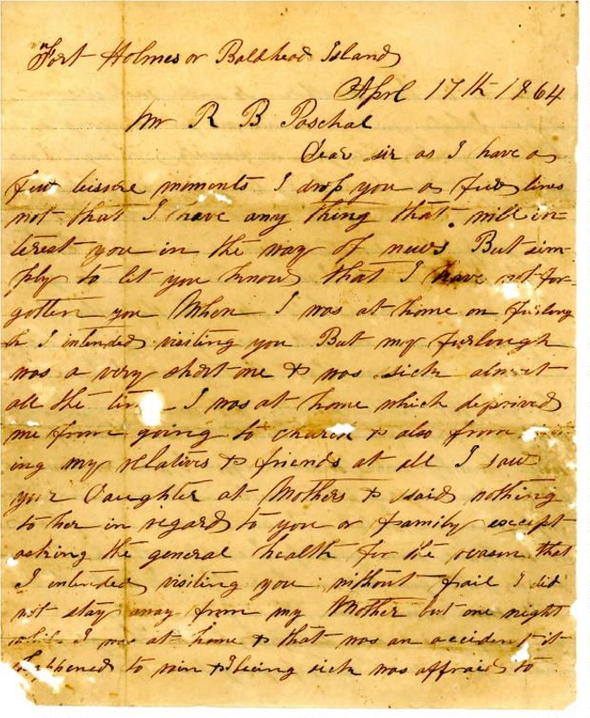 Letter; Cyrus Brooks ; Brooks, Cyrus; 1864; OBF.2020.0.9 | eHive