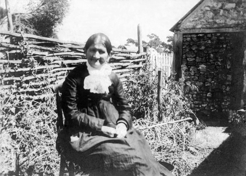 Frances Ann Ladd BUICK nee Filmer, aka Ann (1827-1915) seated in her garden. Cir... | eHive
