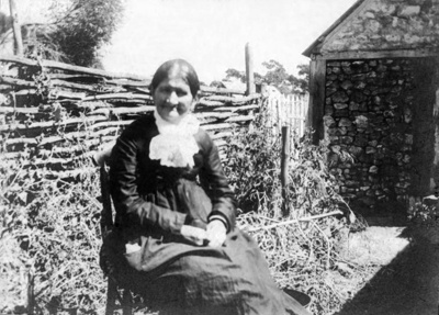 Frances Ann Ladd BUICK nee Filmer, aka Ann (1827-1915) seated in her garden. Cir... | eHive
