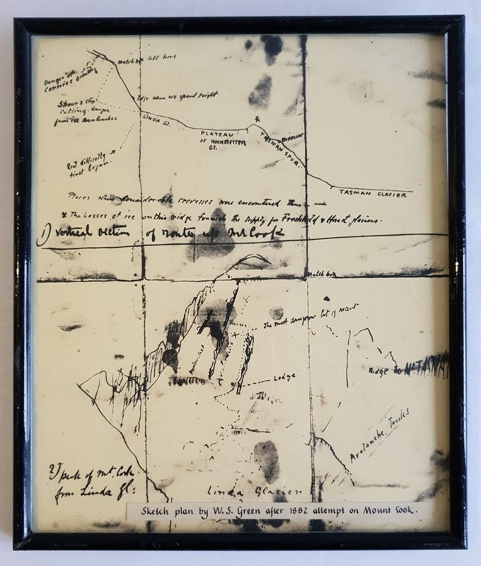 Sketch Plan of Aoraki Mount Cook Climbing Route; Green, William ...