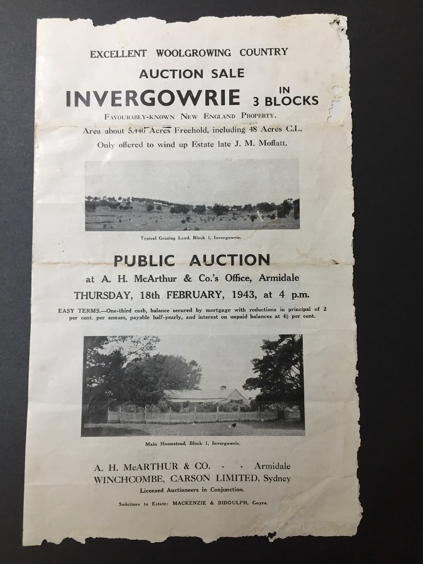 Advertising pamphlet for the sale at auction of Invergowrie property in ...