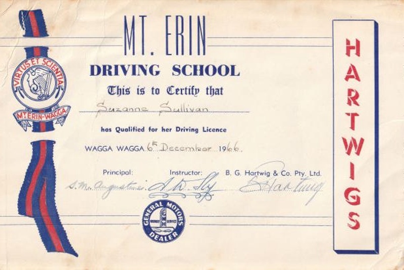 Mt Erin Driving School Certificate; 2022.124 | eHive