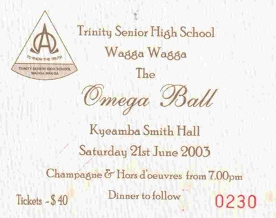 2003 Trinity Senior High School Omega Ball; 2023.1755 | eHive
