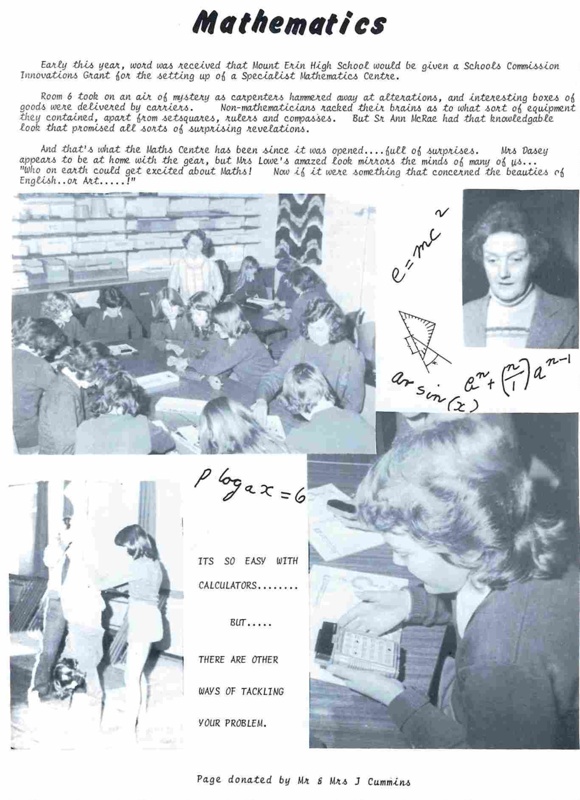 1979 Mount Erin High School Yearbook Mathematics; 2023.1811 | eHive