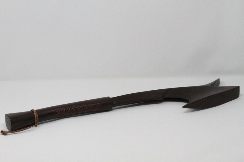 Vintage carved wood Fijian Fiji Gata War Club axe Polynesian weapon ...