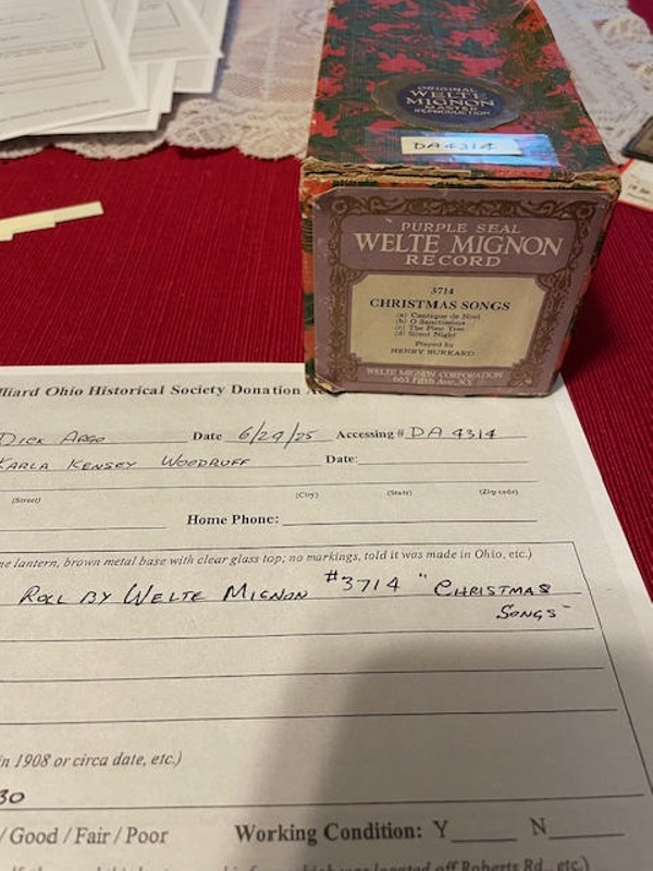 Player piano roll by Welte-Mignon #3714 "Christmas Songs"; Circa 1930 ...