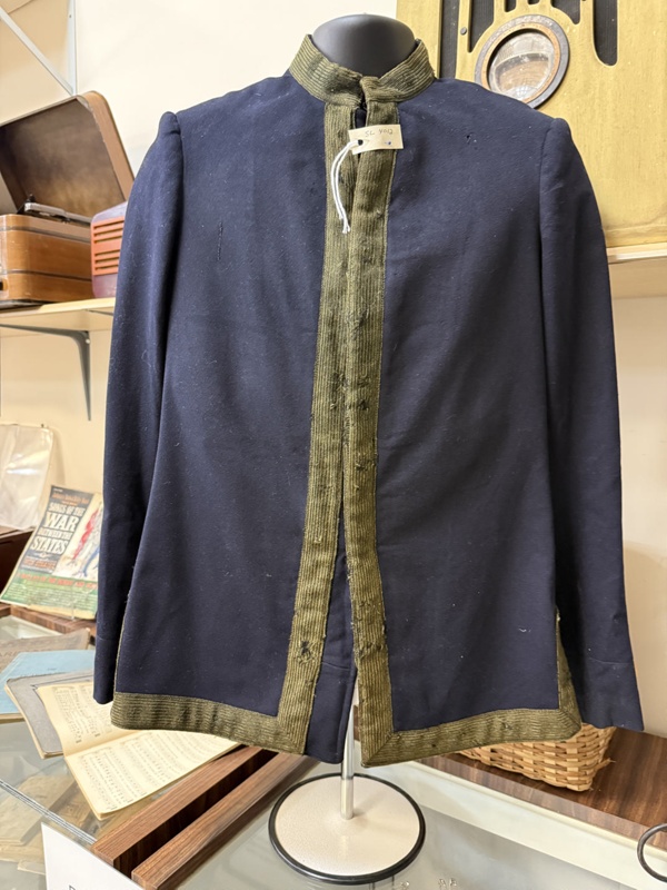 Navy Wool Band Coat with Olive green trim; 1900; SL4012 | eHive