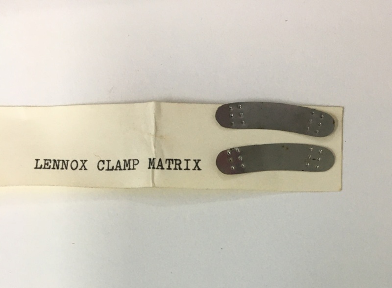Lennox clamp matrix; Claudius Ash & Co; 1930s?; D97 | eHive