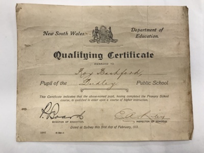 Primary Qualifying Certificate ; February 1918; MU. 2019. 0331 | eHive