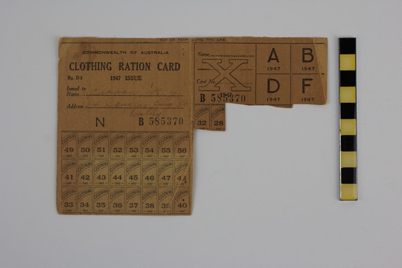 Clothing Ration Card; 1947; 1980.834.1 | eHive