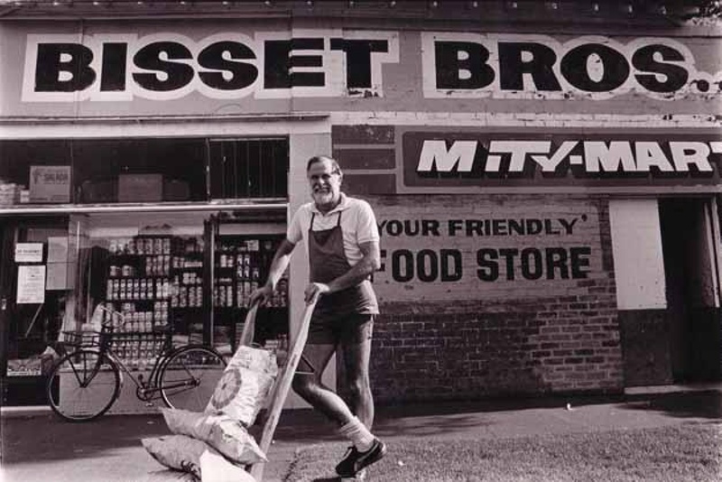 Jim Bisset in front of Bisset Bros store, 122 Bay Road, Sandringham ...