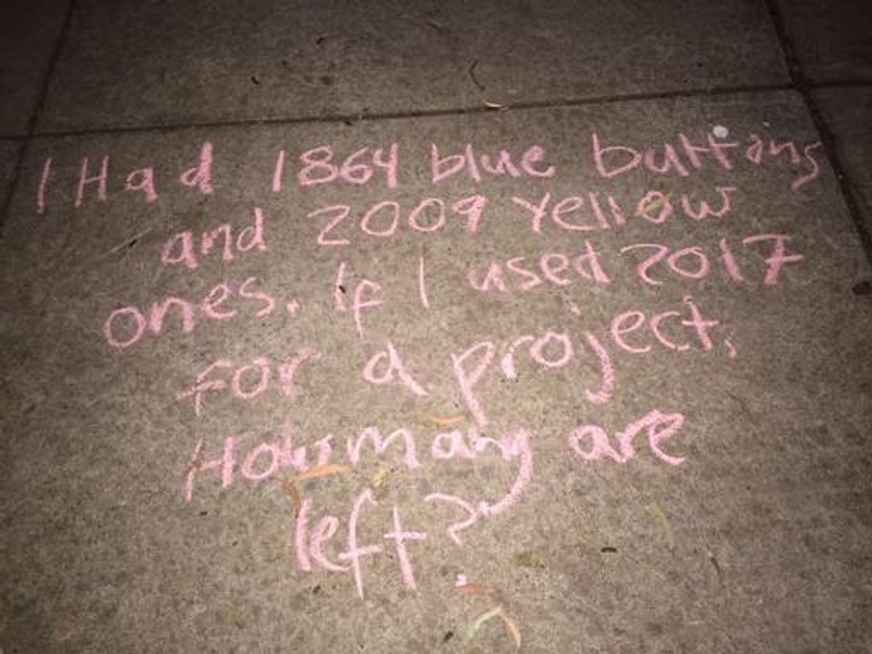 Chalk riddle on pavement during lockdown, Sandringham; Zammit, Gwen ...