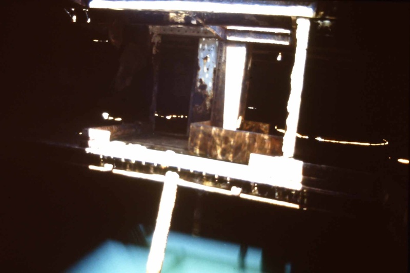 The Cerberus, Half Moon Bay : upper deck interior, funnel uptake area ...