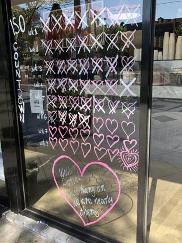 'ISO' countdown, window of Sebastian's, Hampton; Choat, Liz; 2020 Sep ...