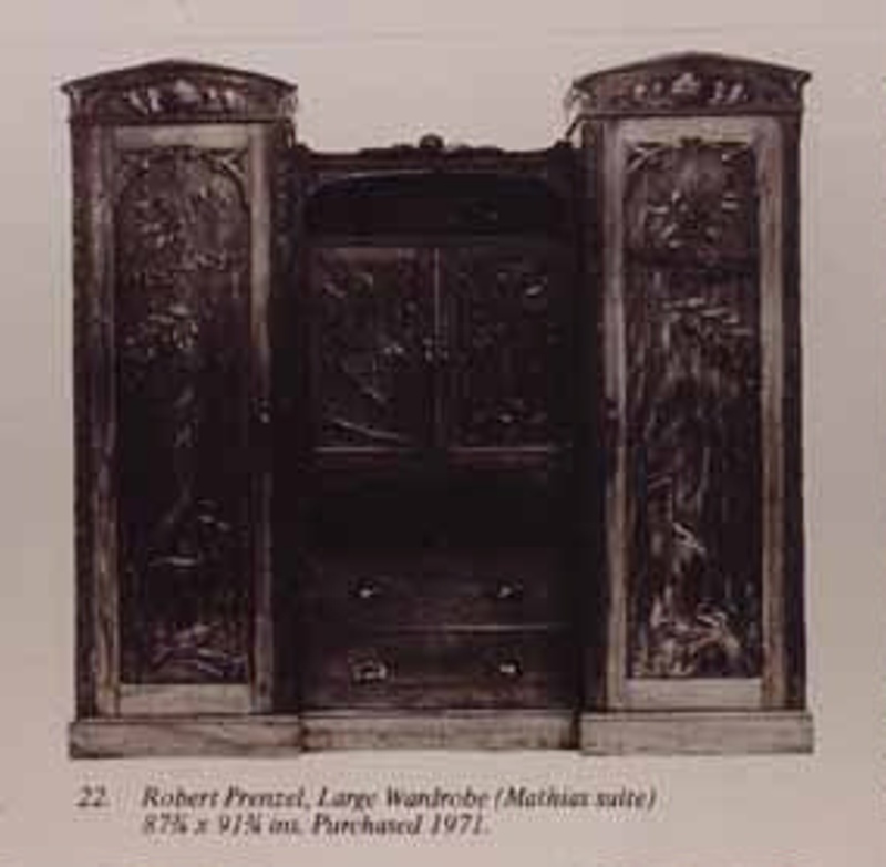 Robert Prenzel wood carvings: wardrobe (Mathias suite); 197-?; P1529 ...
