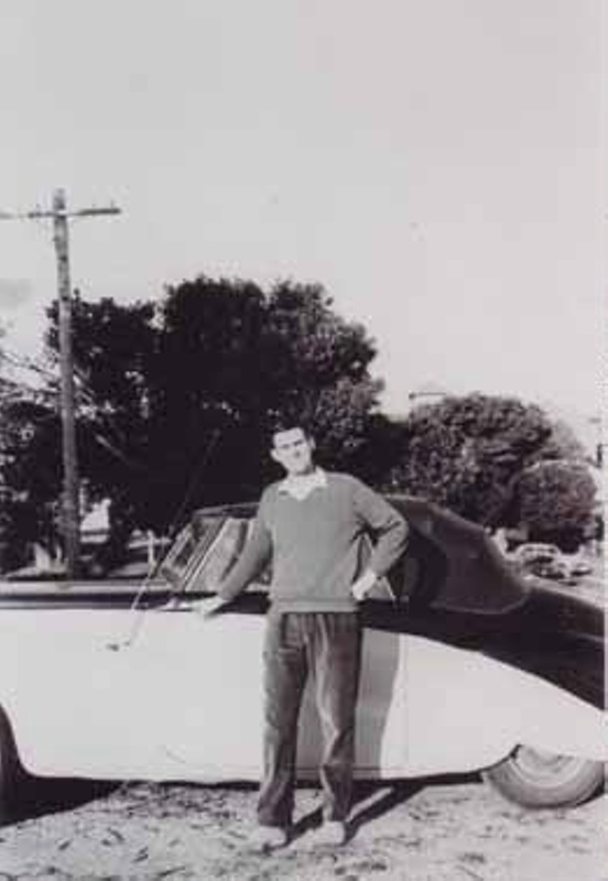 A young Graeme Disney and his Daimler car; 1962?; P1793 | eHive
