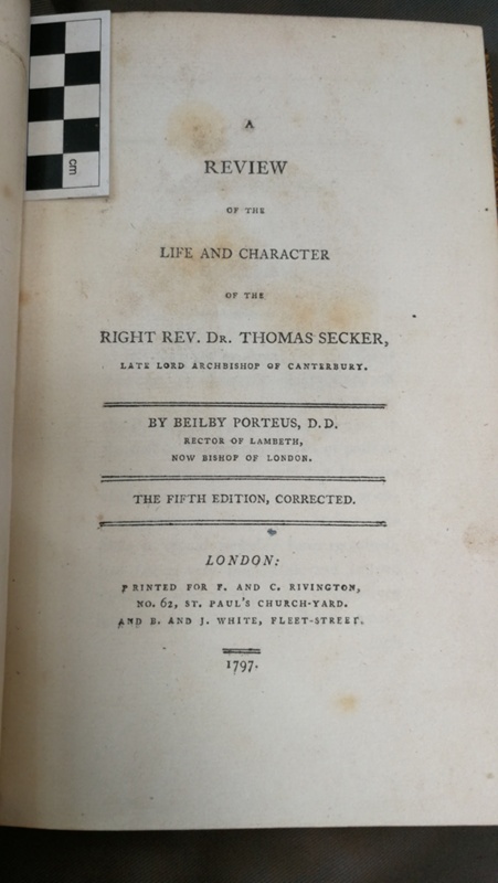 A review of the life and character of the Right Rev. Dr. Thomas Secker ...