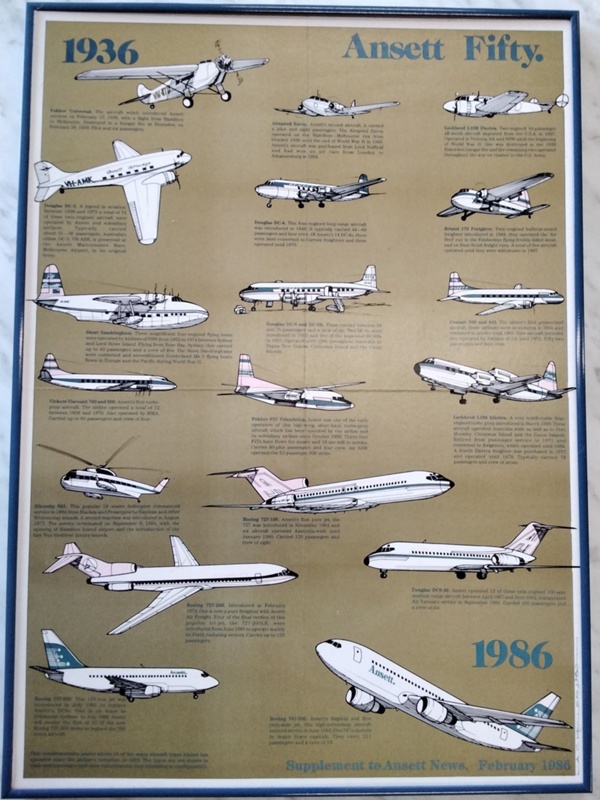Ansett Fifty 1936 -1986 framed Poster; 2023.49 | eHive