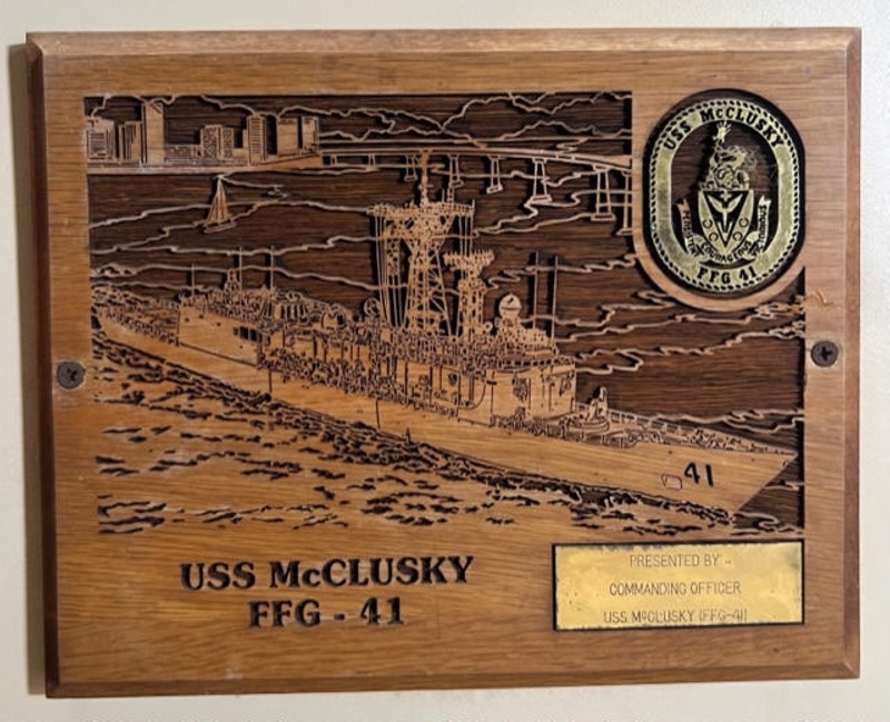USS McClusky (FFG- 41) PLAQUE; 2025.101 | eHive