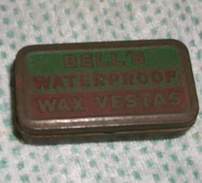 MatchBox, (1), tin, bells waterproof wax vestas matches; 04192-3 | eHive
