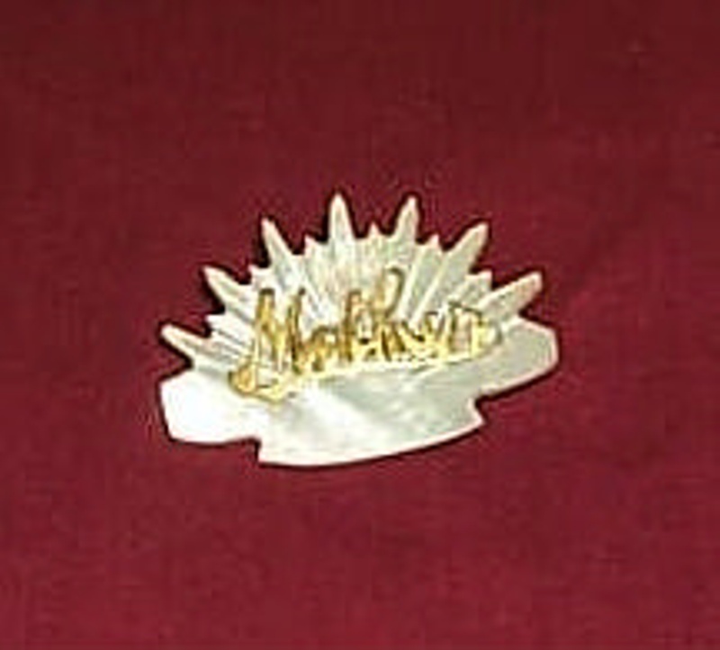 Brooch, (1), white and gold, Mother of Pearl, Rising Sun, with Mother ...