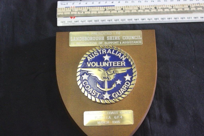 Plaque, Australian Volunteer Coast, Caloundra Coast Guard March 1985 ...