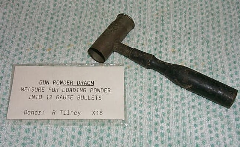 Powder drachm (dram) measure for loading 12 gauge shells; 04358 | eHive