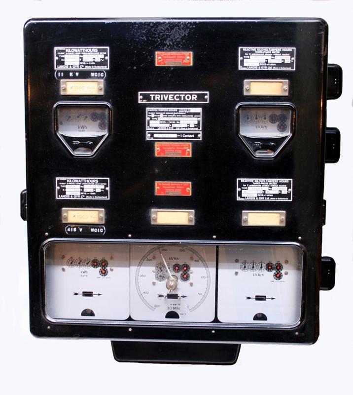 METER - TRIVECTOR KWH - KV ARJ - KV AH; Landis & Gyr Ltd; C1970s ...