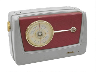 AWA RADIOLA GREY AND PINK PORTABLE VALVE BATTERY RADIO; TPSM158 | eHive